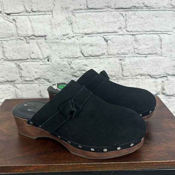 Splendid | Shoes | Splendid Olive Suede Leather Clogsmules Wknotted Bow ...
